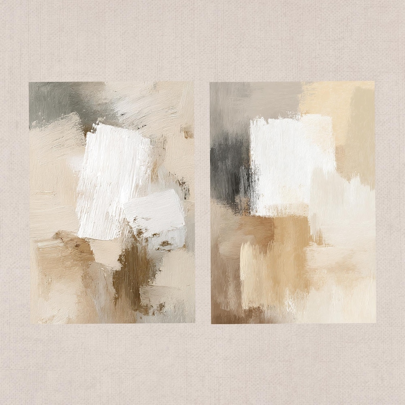 Neutral Texture Digital Paper Pack: Beige Cream Brush Stroke ...