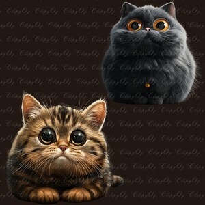 10 Cute Chunky Fluffy Cats , Transparent PNG, Funky Animals Clipart ...