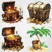 10 Treasure Chest Clipart | Pirate Chest | Printable Watercolor Clipart ...