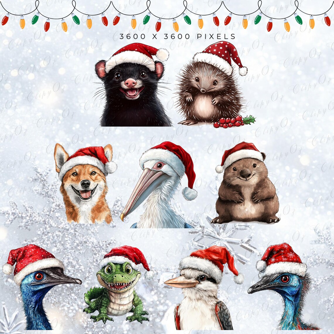 Australian Christmas Animals Clipart: Festive PNG Images (digital ...