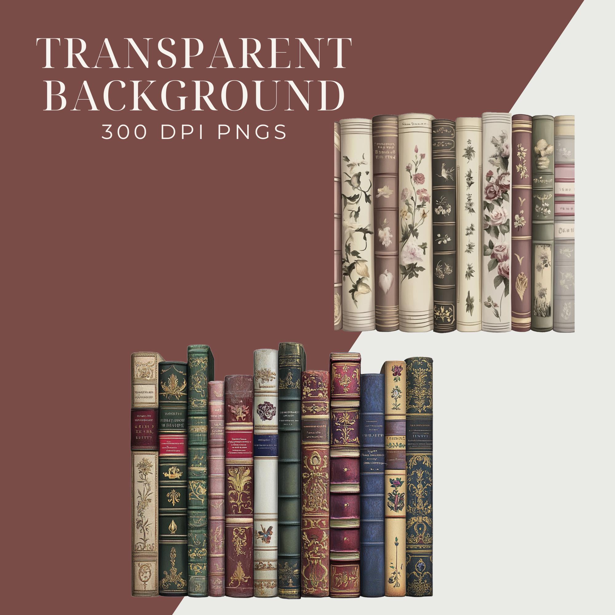 Vintage Regency Book Spines Clip Art | Junk Journal Invitation ...