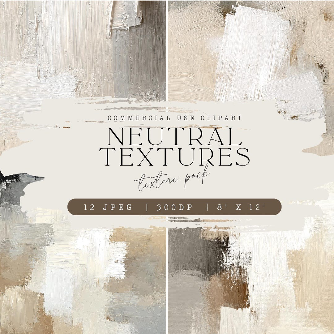Neutral Texture Digital Paper Pack: Beige Cream Brush Stroke ...