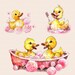 Rubber Ducks Bubble Bath Clipart, Colorful Duck Graphics, Fun Bath ...