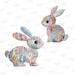Patchwork Bunny Clipart: Watercolor Easter Graphics (PNG Digital ...