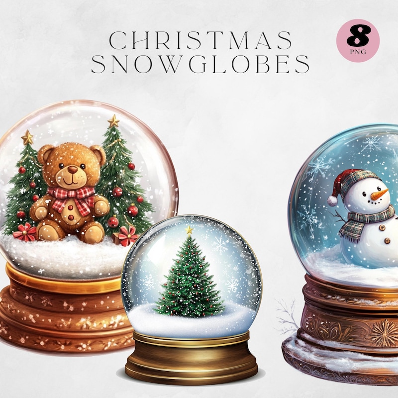 Snow Globes Clipart - Etsy