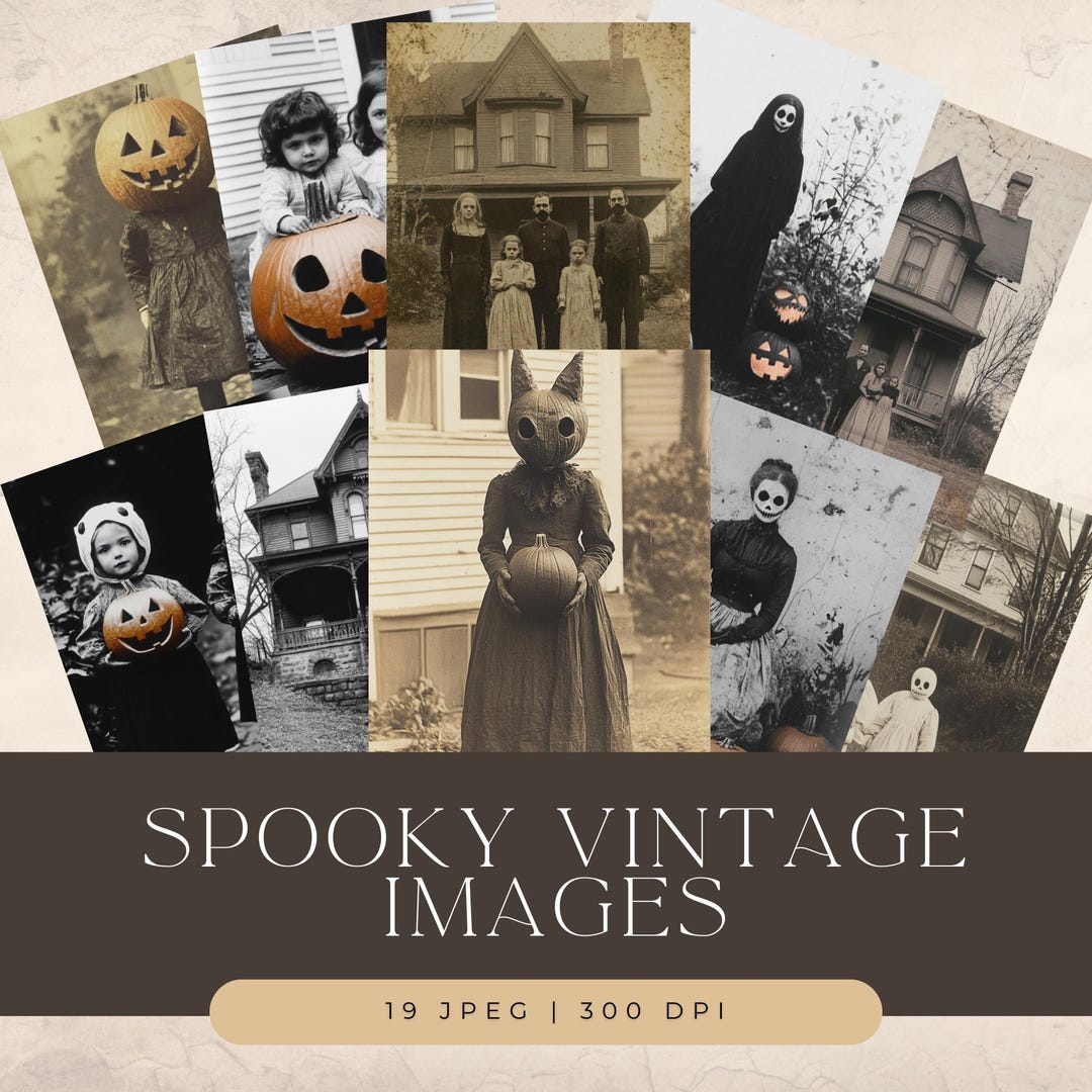 Creepy Spooky Vintage Images Clipart Pack 19 Jpegs Antique Ephemera ...