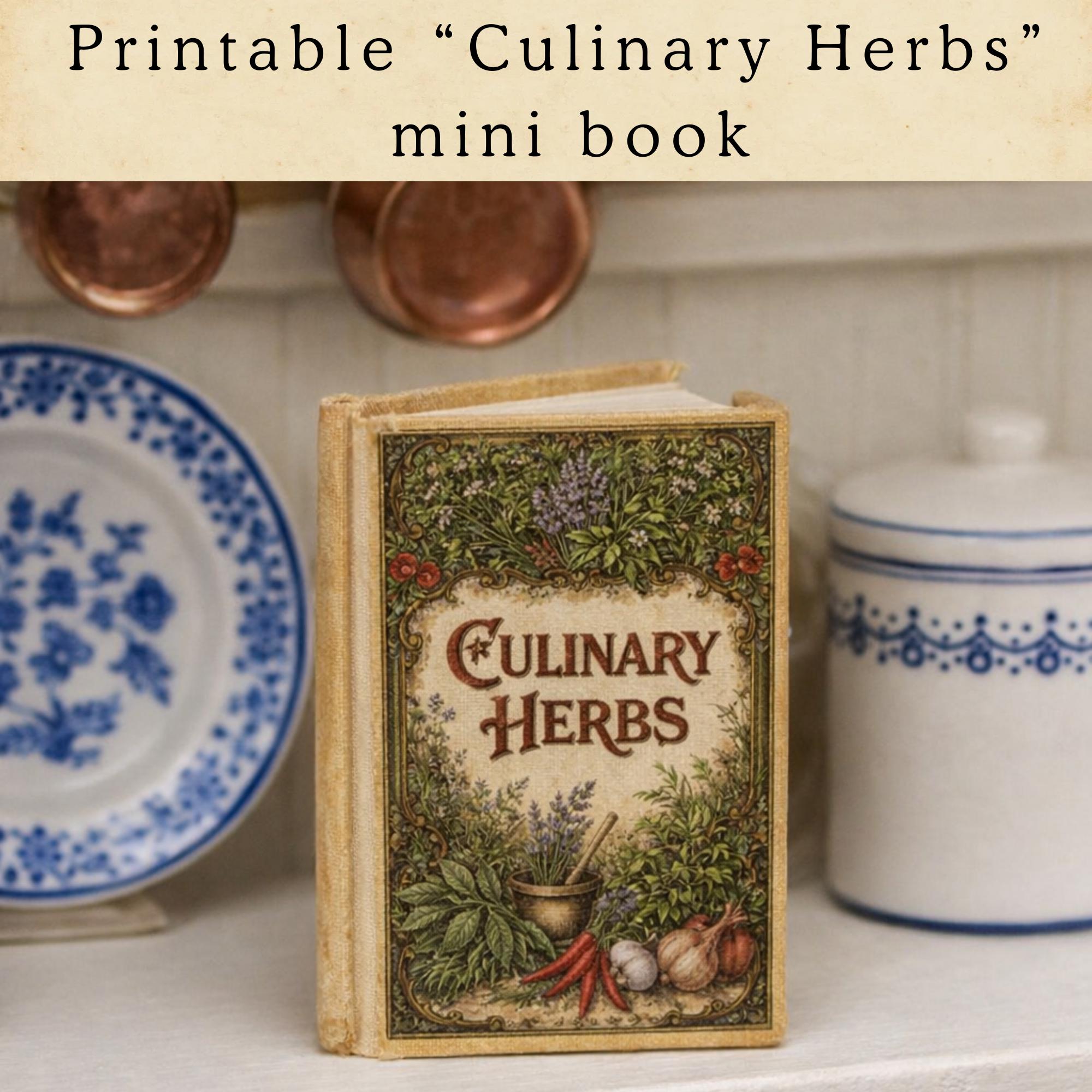 Vintage Culinary Herbs Openable Mini Book Printable | PDF | Botanical ...