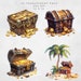 10 Treasure Chest Clipart | Pirate Chest | Printable Watercolor Clipart ...