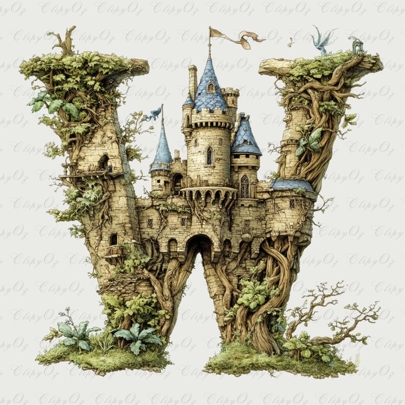 Enchanted Castle Alphabet Clipart | PNG | 26 High-resolution 300 DPI ...