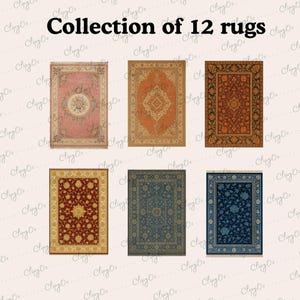 Vintage Miniature Rug, Printable Carpet, Dollhouse Home Decor ...