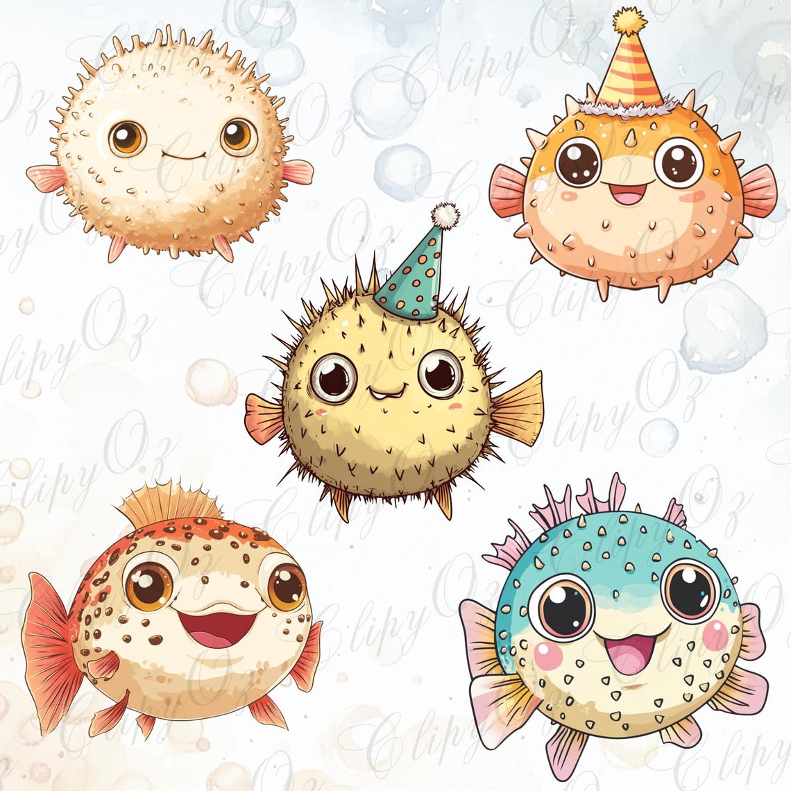 Blowfish PNG, Puffer Fish, Kawaii Cute Puffer Blowfish, Digital ...