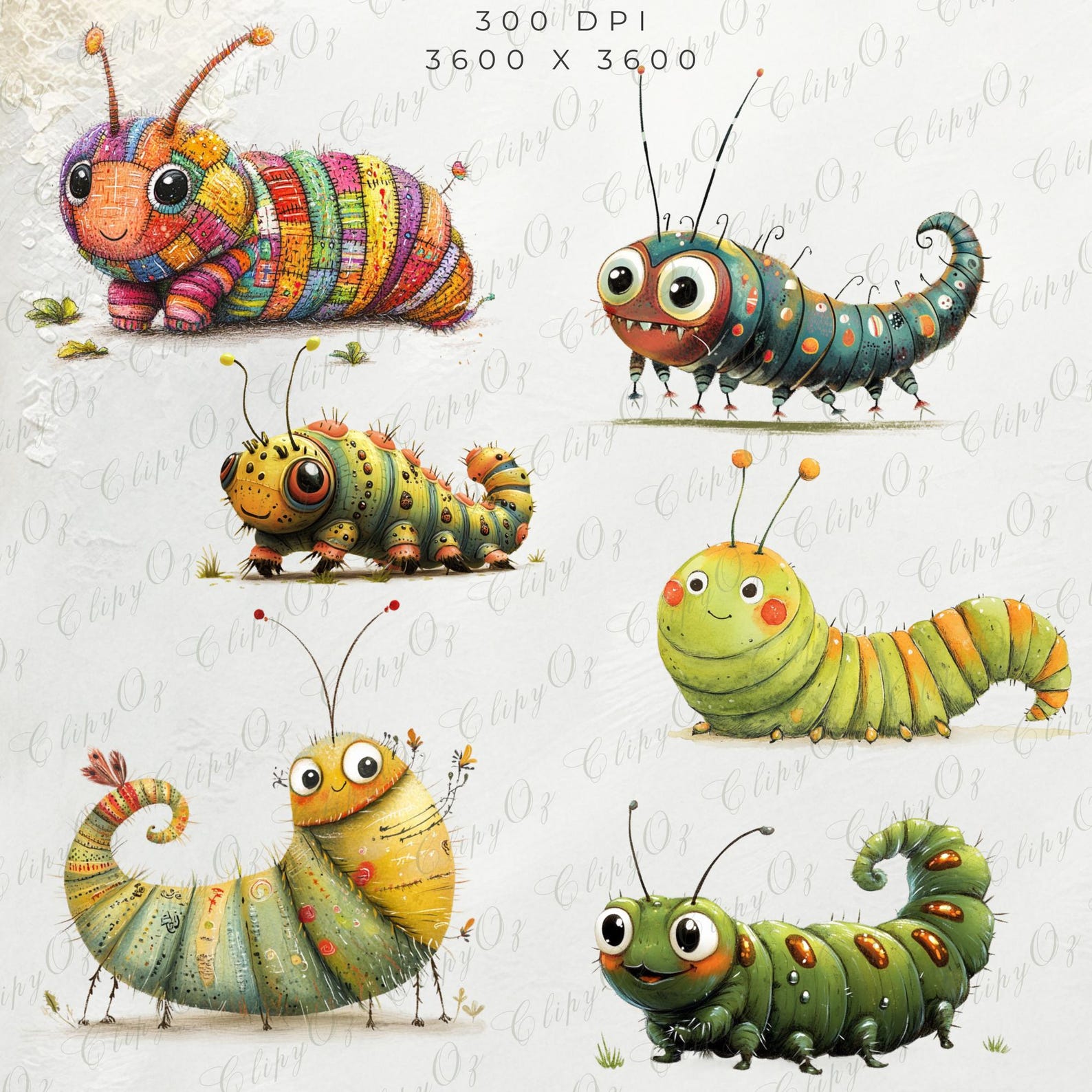 Silly Caterpillar Clipart PNG, Nursery Decor, Cartoon Art, Insect Cute ...