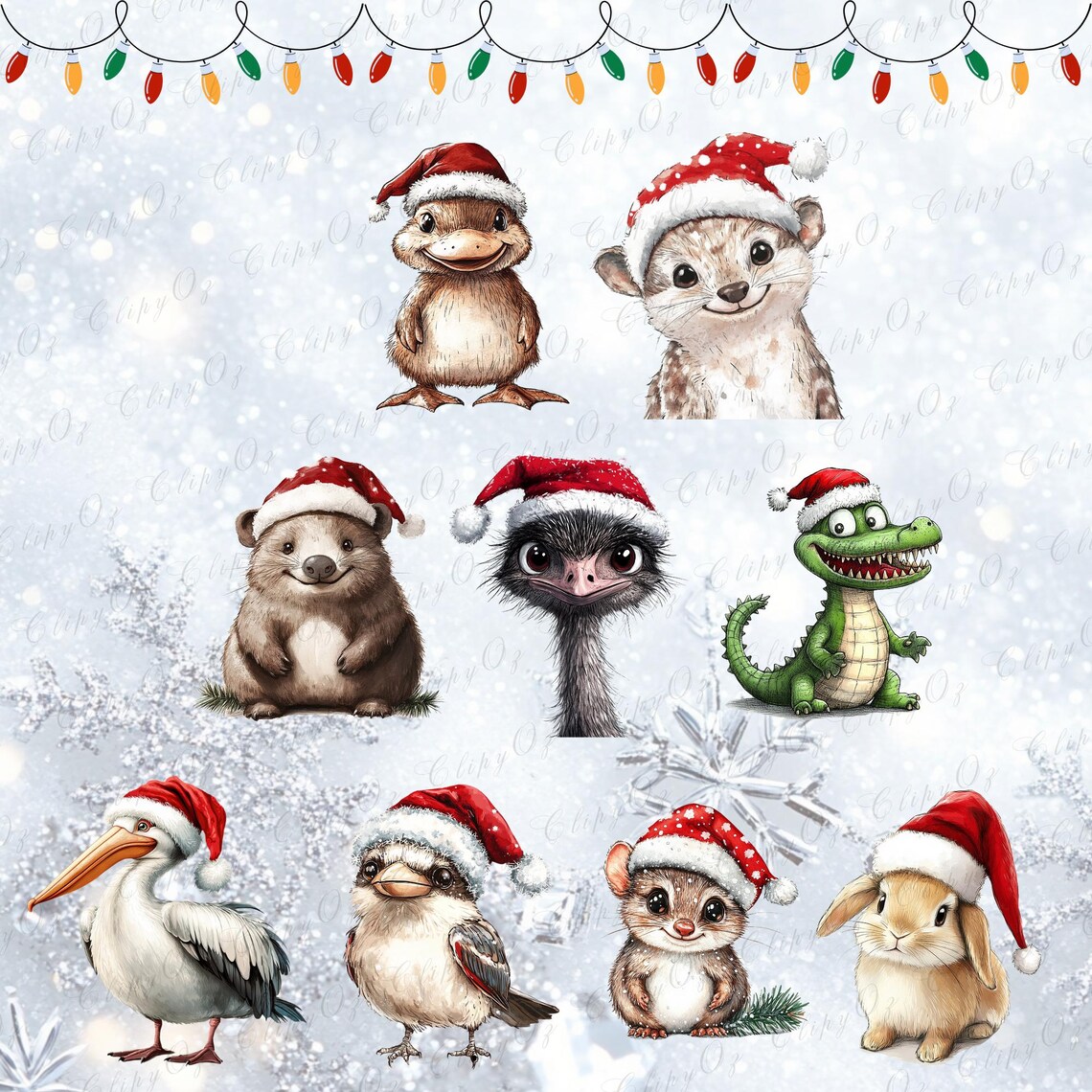 Australian Christmas Animals Clipart: Festive PNG Images (digital ...