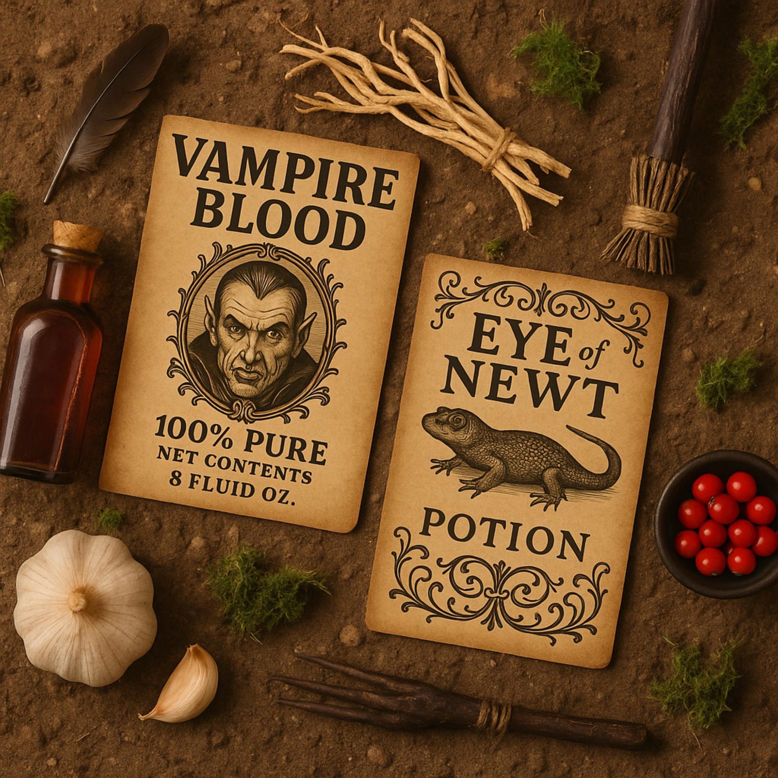 Witch Potion Ingredients Miniature, Printable Packages, Handmade ...