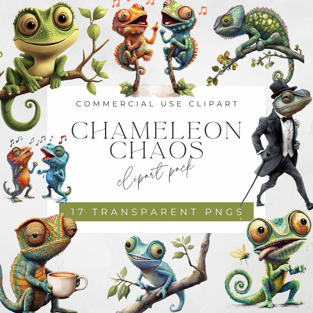 Watercolor Cute Chameleon Clipart PNG, Jungle PNG, Dancing Chameleon ...