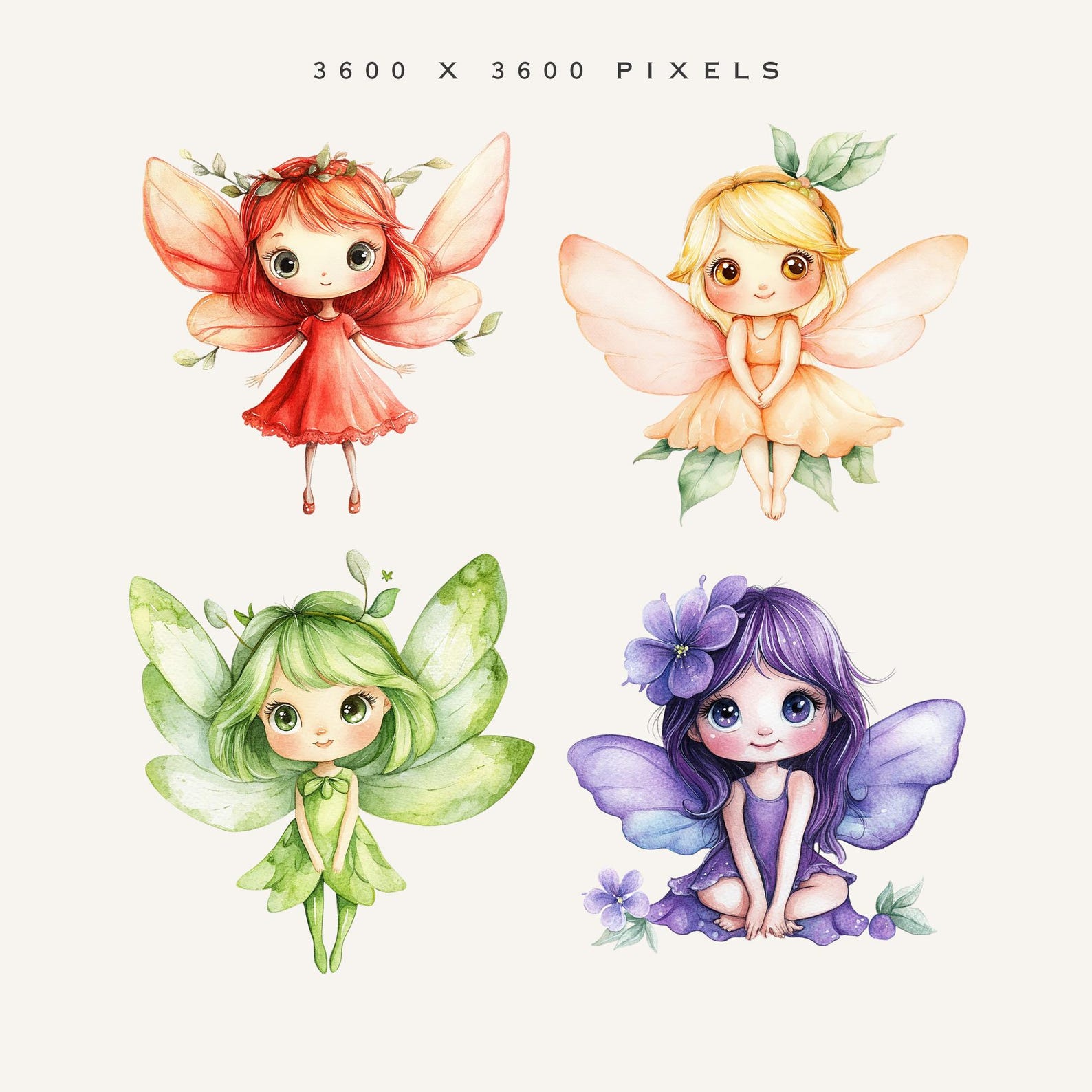 Watercolor Fairy Clipart: Pink Flower Fairies, Enchanted Forest (PNG ...