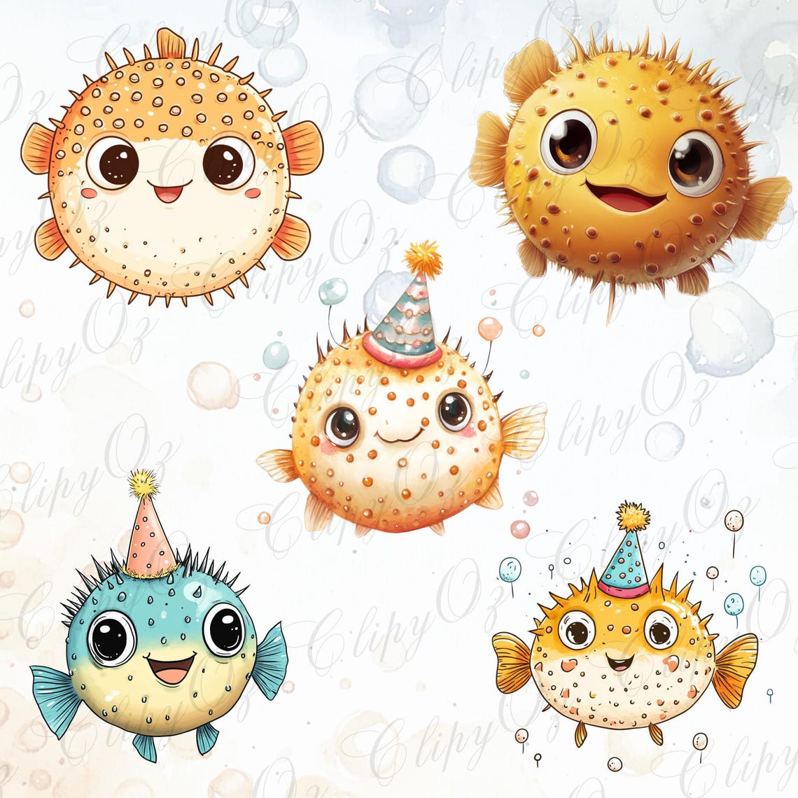 Blowfish PNG, Puffer Fish, Kawaii Cute Puffer Blowfish, Digital ...