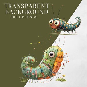 Silly Caterpillar Clipart PNG, Nursery Decor, Cartoon Art, Insect Cute ...