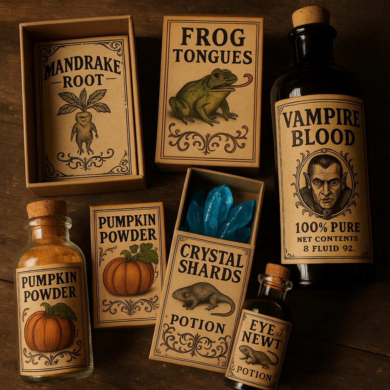 Witch Potion Ingredients Miniature, Printable Packages, Handmade ...