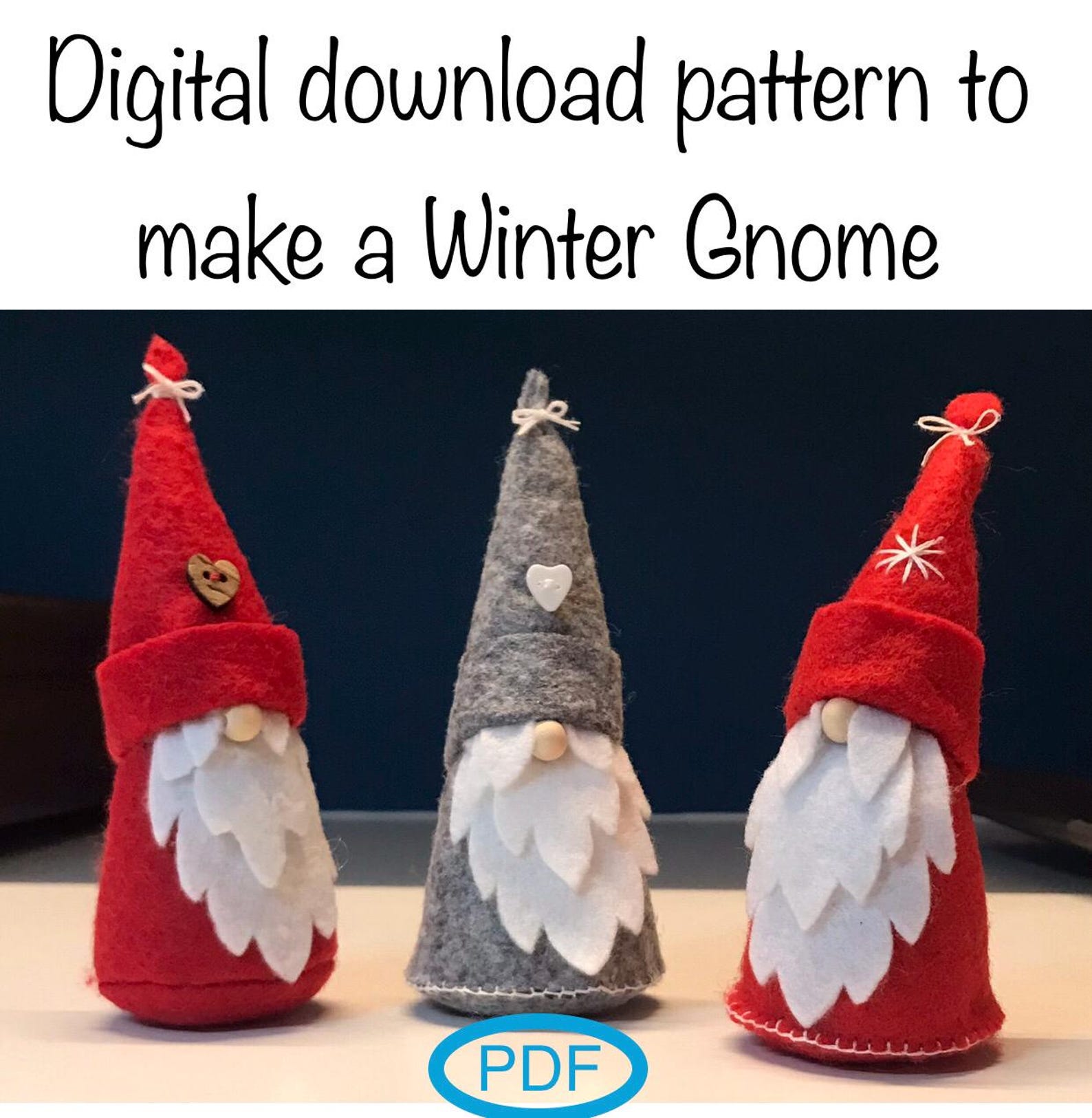 Felt Winter Gnome Sewing Pattern: Tomten, Gonk, Nisse (PDF Download) - Etsy