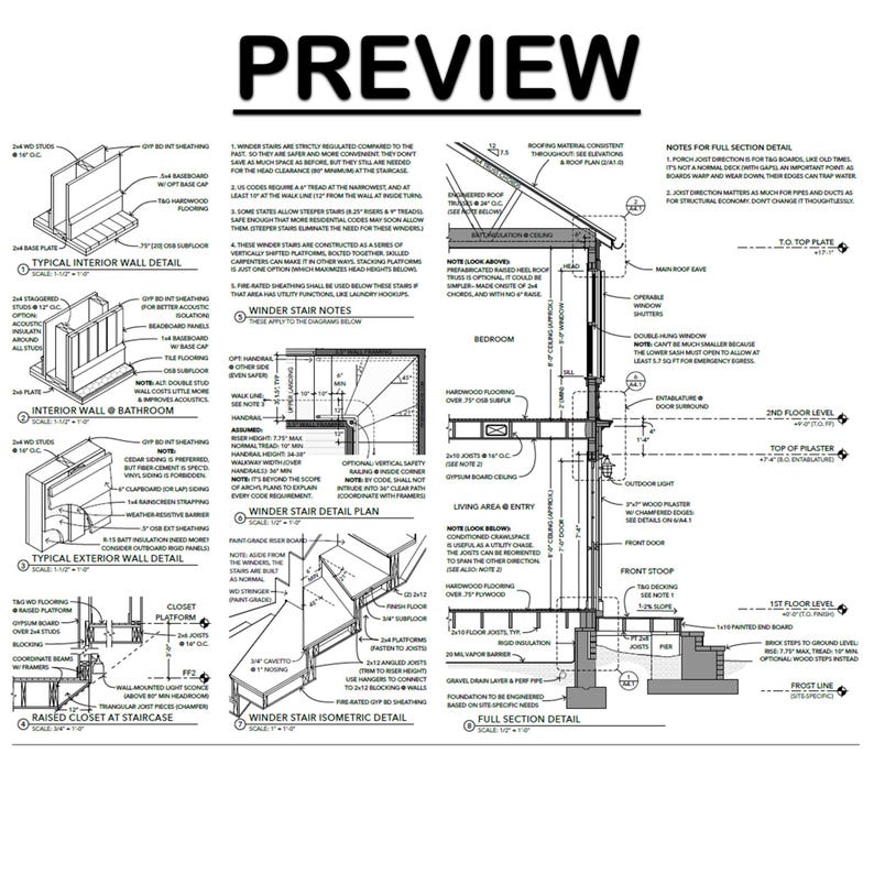 24x32 Modern Farmhouse Plans, 1161 Sq Ft Open Living Plan, 2 Story (PDF ...