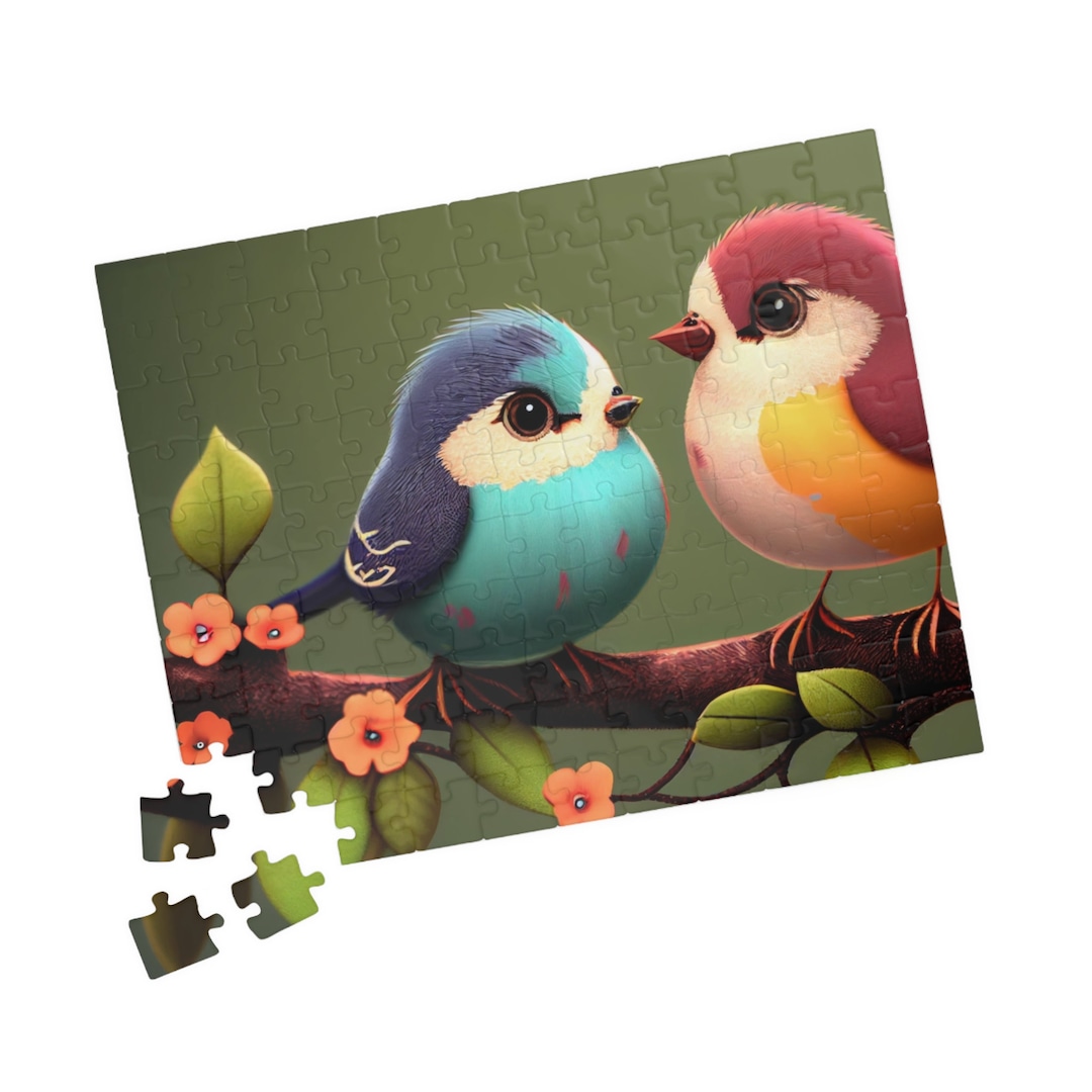 Cartoon Birds Puzzle Custom Animated Blue and Red Birds Jigsaw Fun ...