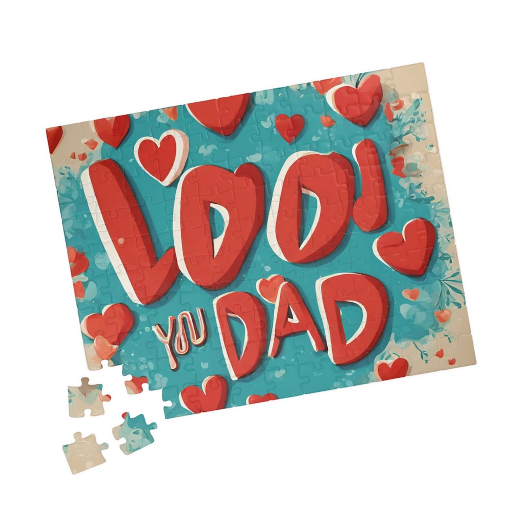 I Love You Dad Jigsaw Puzzle, Customized Jigsaw Puzzle, Message Jigsaw ...