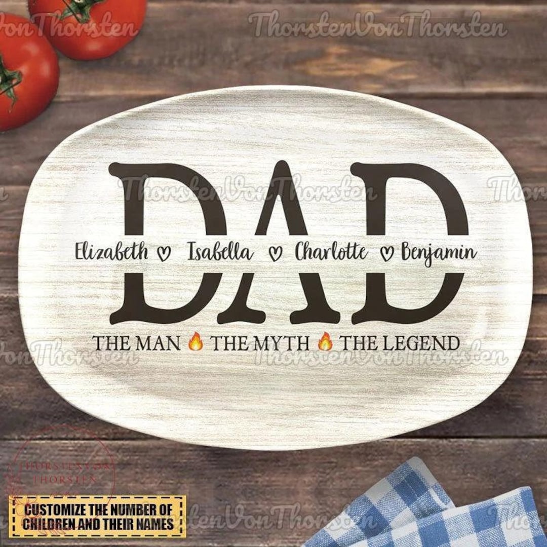 Personalized Dad Resin Plate, the Man the Grill the Legend Dad Platter ...