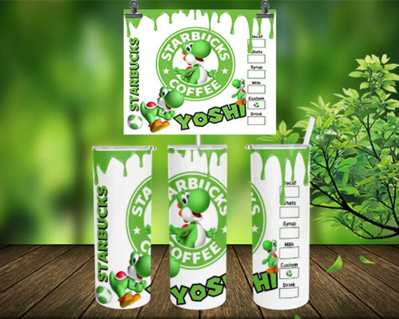 Yoshi Coffee Design for Sublimation, Instant Download 20oz Tumbler - Etsy