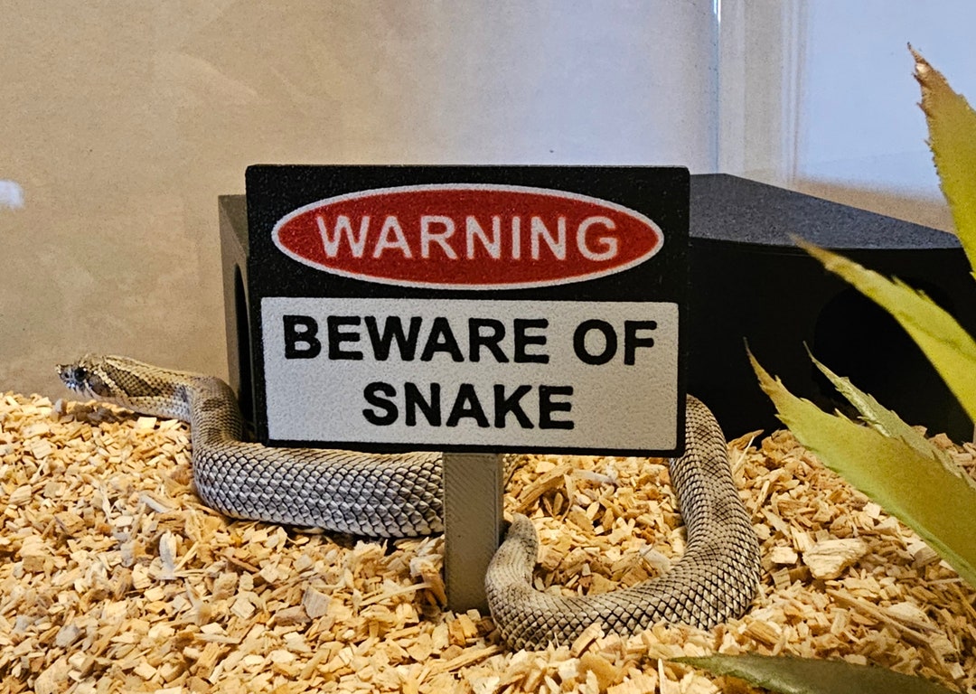 Cute Snake Warning Sign With Post, Vivarium Decoration for Hognose ...