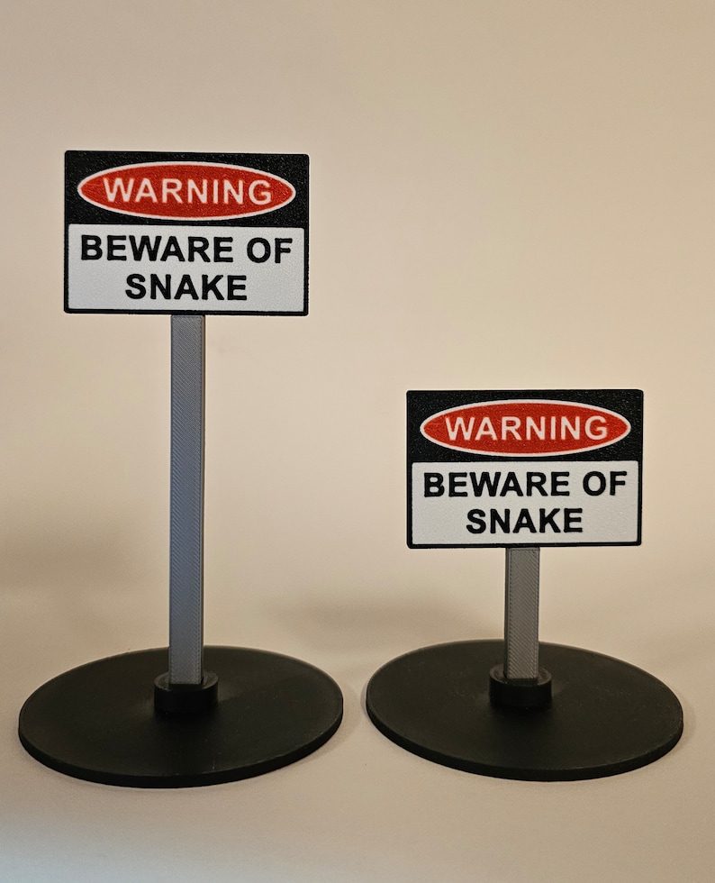 Cute Snake Warning Sign With Post, Vivarium Decoration for Hognose ...