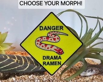 Cute Snake Danger Sign With Post, Vivarium Decoration for Western ...