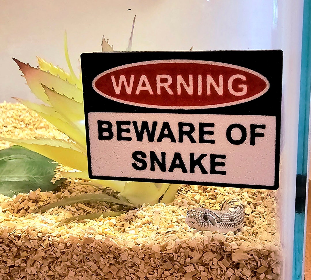 Cute Snake Warning Sign With Magnets, Vivarium Decoration for Hognose ...