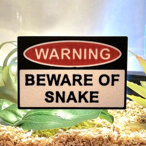 Cute Snake Warning Sign With Magnets, Vivarium Decoration for Hognose ...
