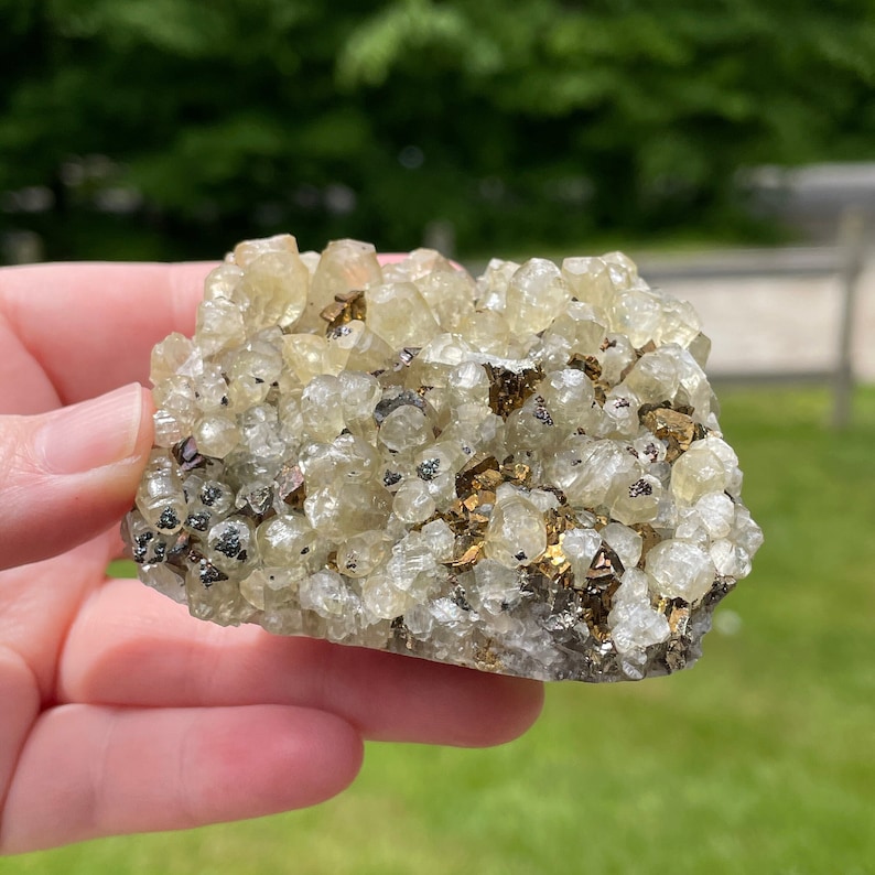 Calcite Crystal Cluster, Pyrite, Natural Specimen, Hubei Daye - Etsy UK