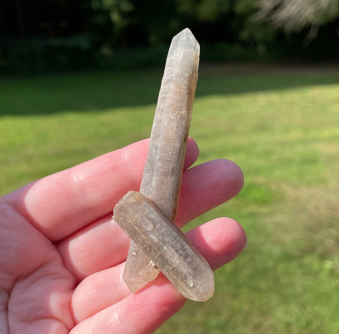 Double Terminated, Quartz Crystal Point, Hematite, Chlorite - Etsy