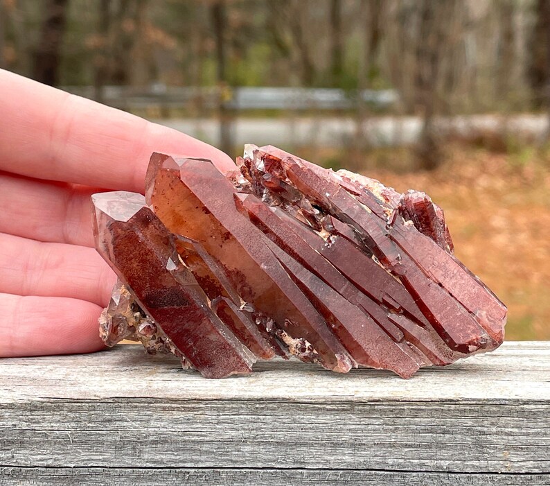Quartz Crystal Cluster, Red Hematite Inclusions, Zambia - Etsy