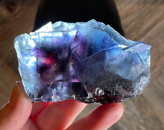 Large Yindu Fluorite Cluster, Blue Crystals, Purple Phantoms - Etsy