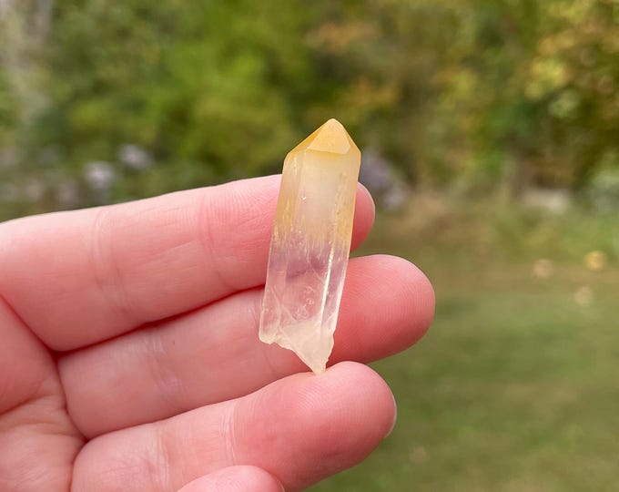 Mango Quartz Crystal, Orange Halloysite, Natural Rough Point - Etsy