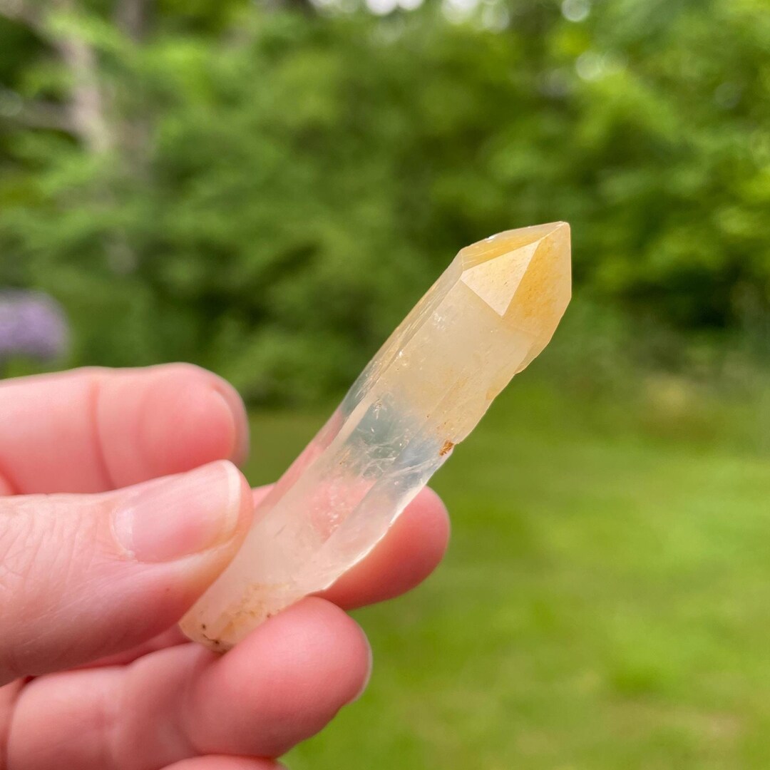 Quartz Crystal Point, Orange Halloysite Inclusions, Colombia - Etsy