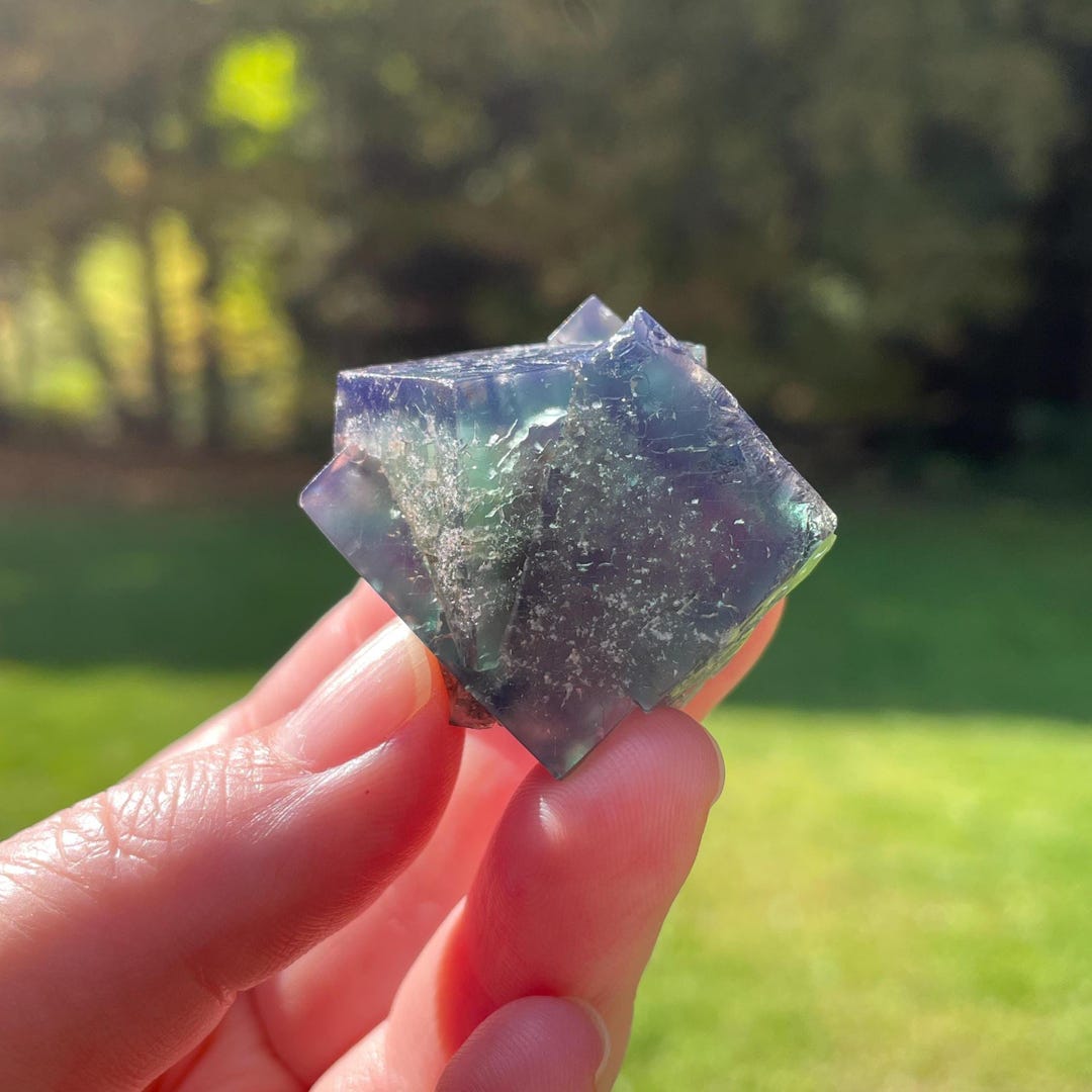 English Fluorite Crystal, Fairy Holes Pocket, Lady Annabella - Etsy