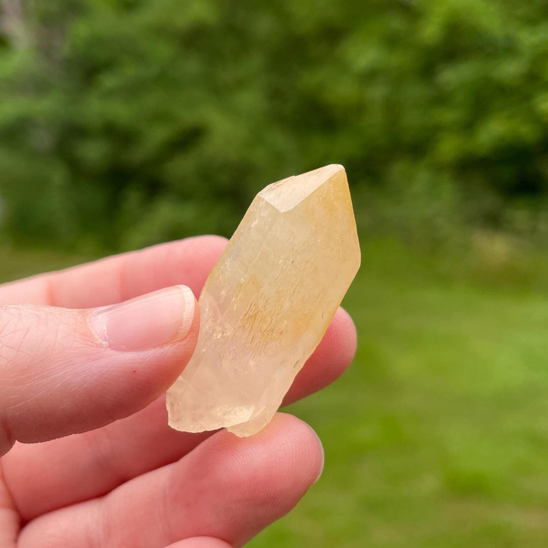 Quartz Crystal Point, Orange Halloysite Inclusions, Colombia - Etsy