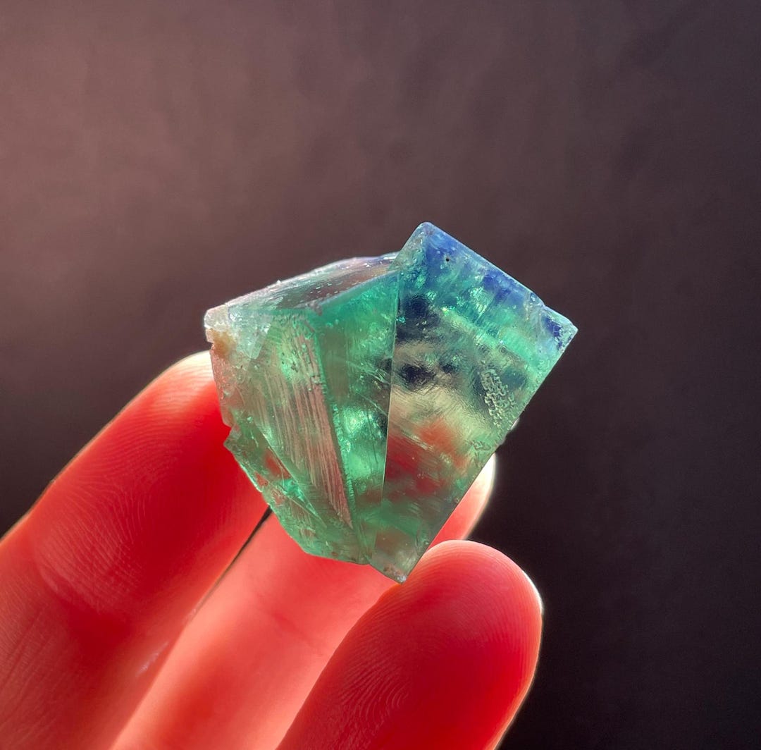 Color Change Fluorite, Green English Fluorite, Twinned Crystal - Etsy