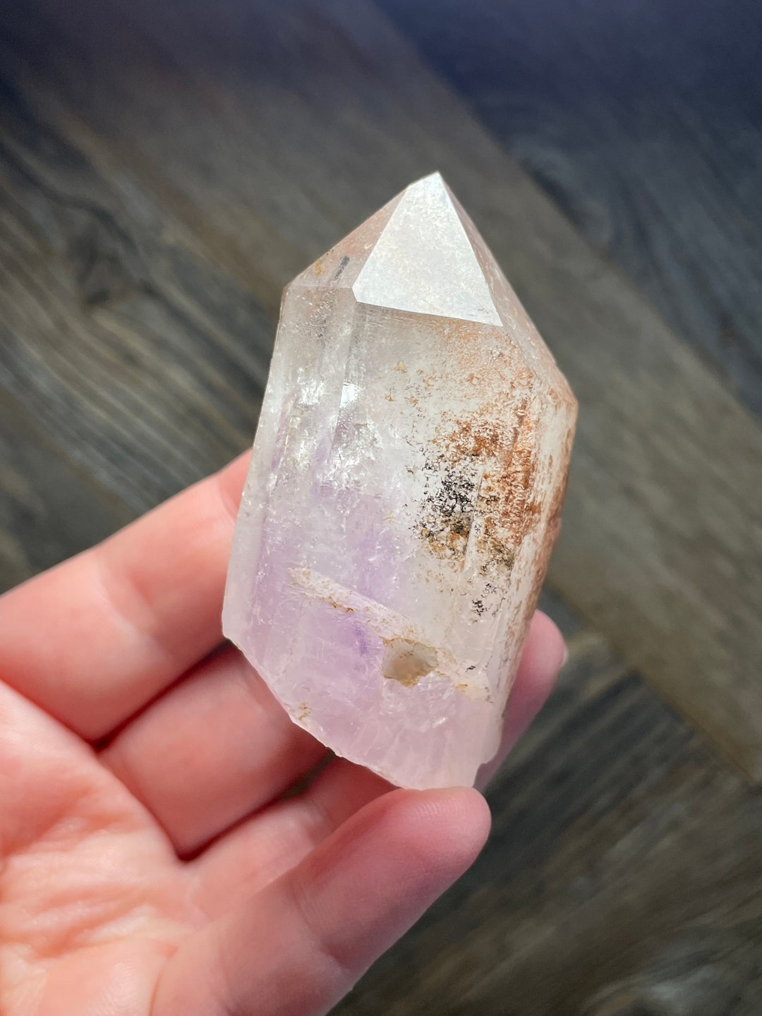 Goboboseb Crystal Point, Raw Natural Quartz, Amethyst Heart, Namibia - Etsy