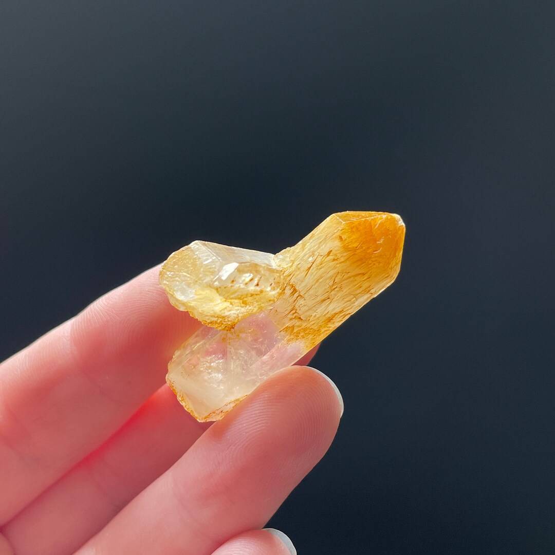 Quartz Crystal, Orange Halloysite Inclusions, Mango, Colombia - Etsy