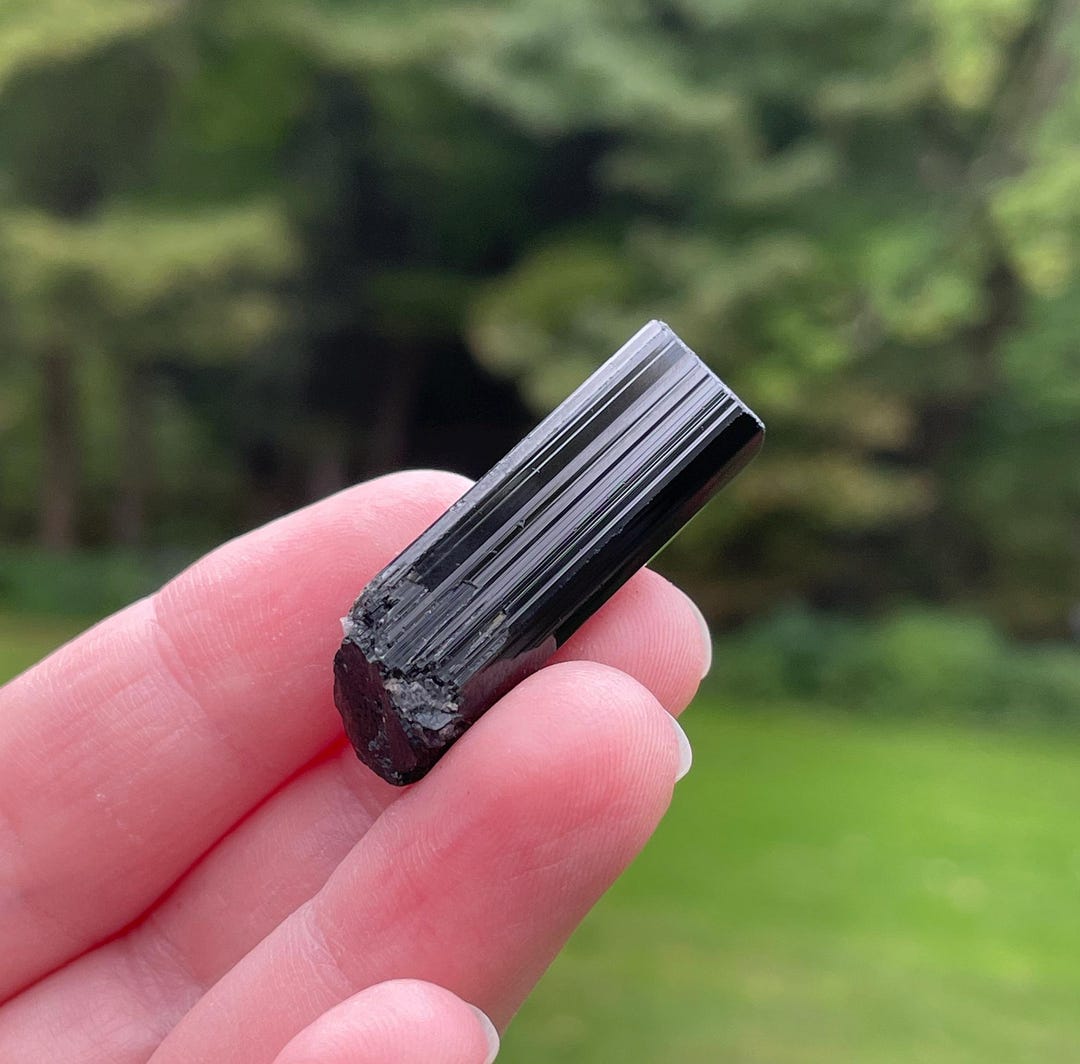 Black Tourmaline Crystal, Terminated, Raw Crystal, Natural Termination ...