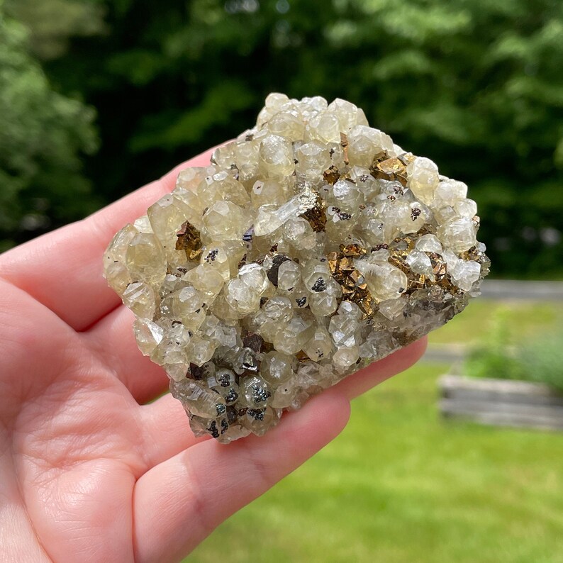 Calcite Crystal Cluster, Pyrite, Natural Specimen, Hubei Daye - Etsy UK
