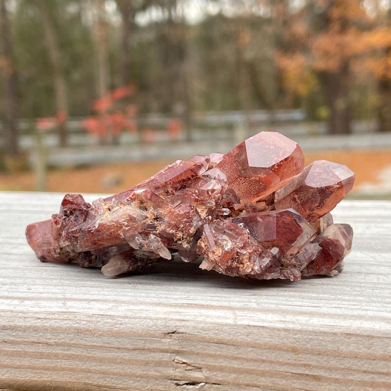 Quartz Crystal Cluster, Red Hematite Inclusions, Zambia - Etsy