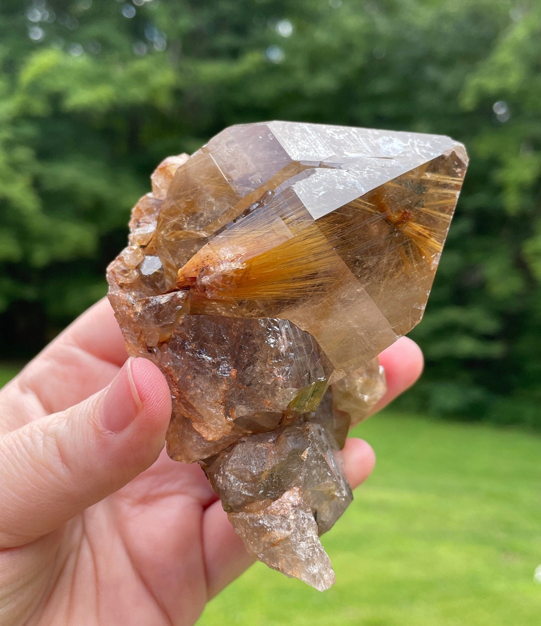 Large Rutilated Smoky Quartz, Rough Crystal Point, Brazil - Etsy