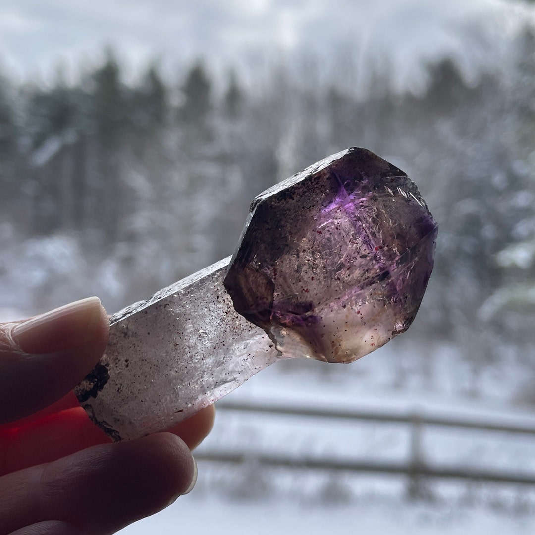 Amethyst Scepter, Enhydros, Smoky Amethyst Crystal, Chibuku, Zimbabwe ...